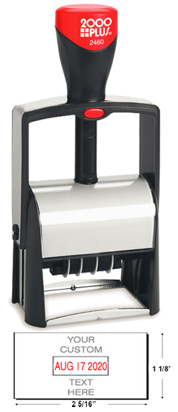 Rectangle 2000 Plus 2460 Self-Inking Stamp Dater, 2 Color